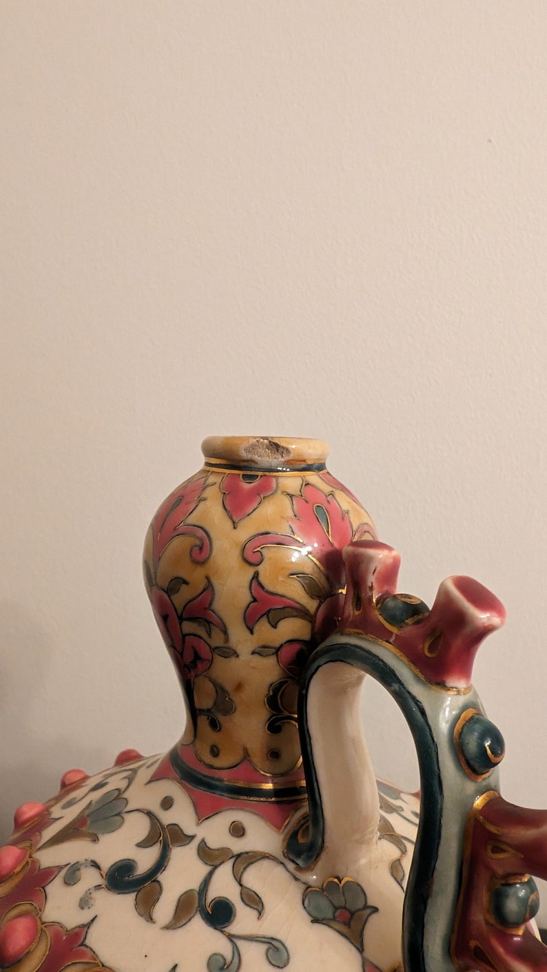 Antique Zsolnay Porcelain Flask\jug - Etsy