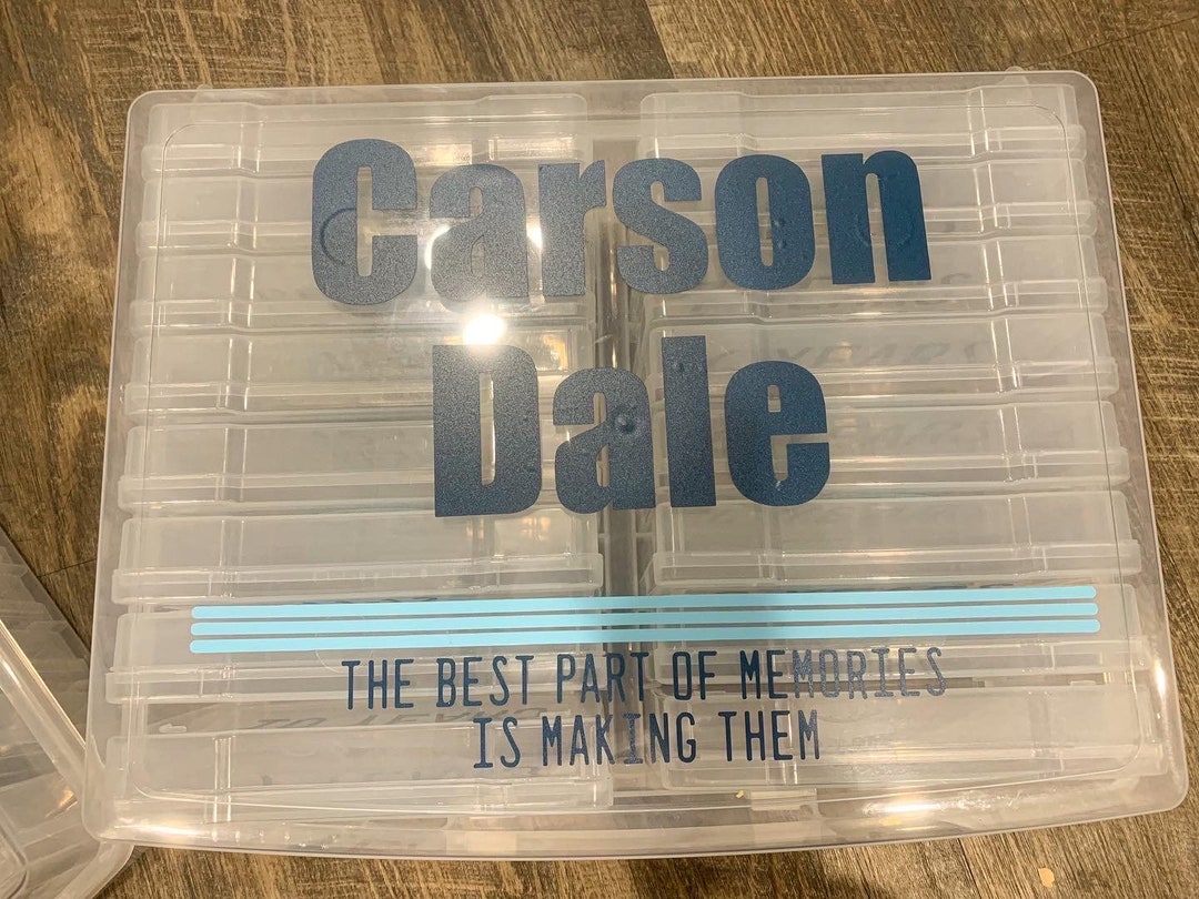 Personalized Baby Blue Lines Photo Storage Organization Box, Pregnancy ...