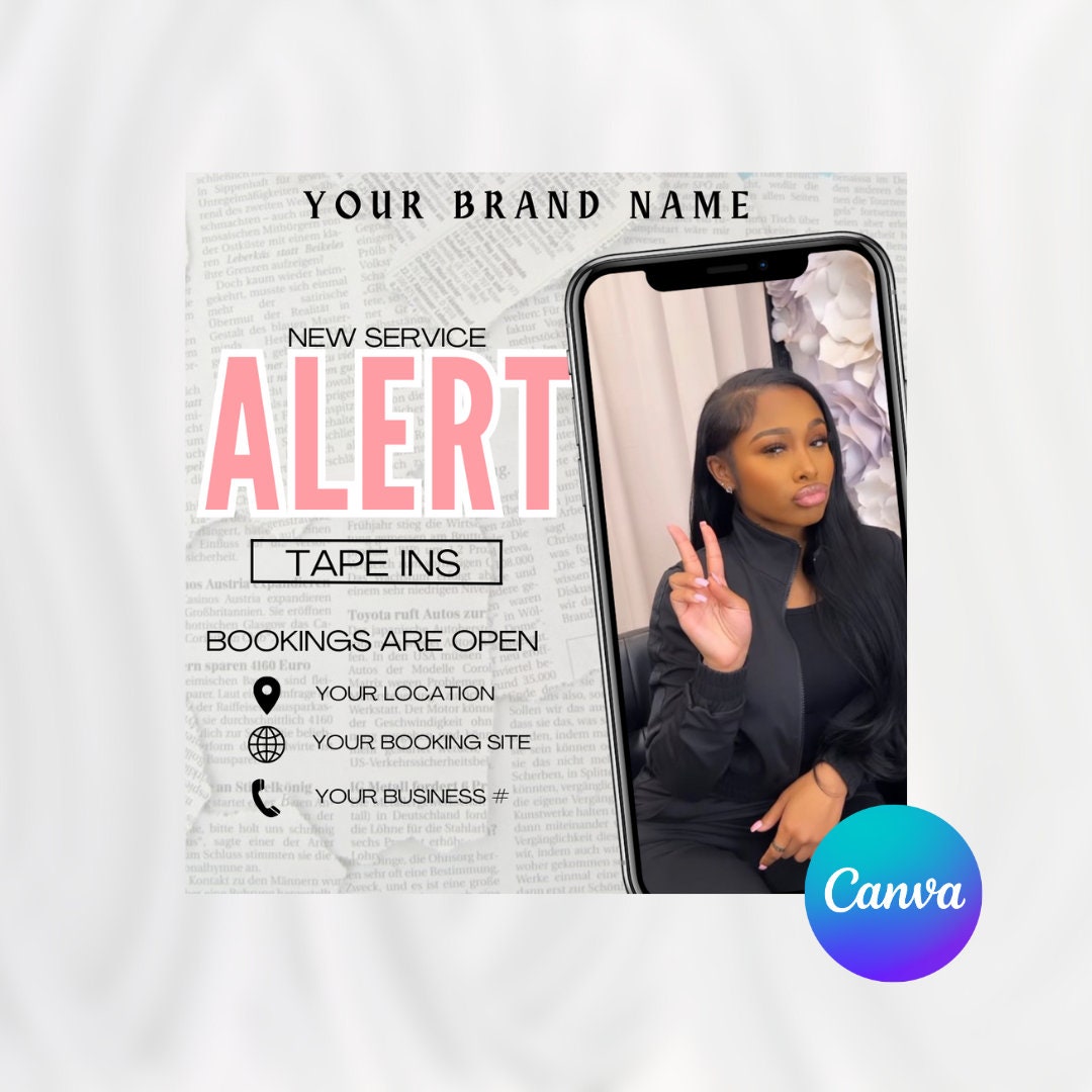 New Service Alert Flyer, New Service Hair Template, Bookings Open ...