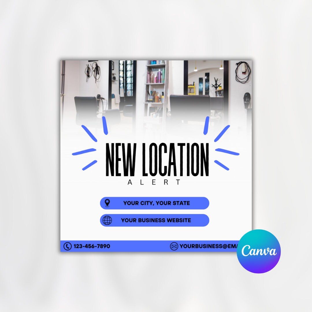 New Location Template, New Location DIY Canva Flyer, Location Change ...