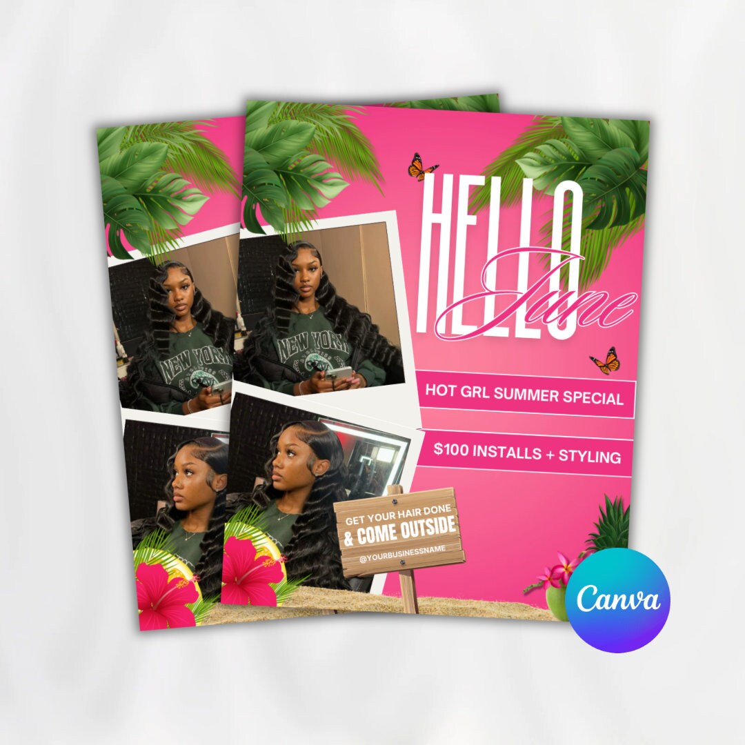 June Bookings Flyer Template, June Bookings Hairstylist, Braid, MUA ...