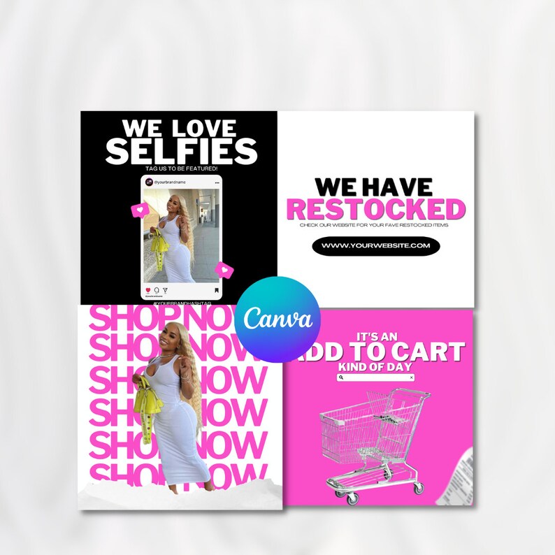 DIY Add to Cart Template, We Restocked Template, Social Media Flyer ...