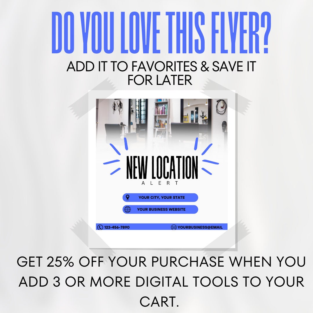New Location Template, New Location DIY Canva Flyer, Location Change ...