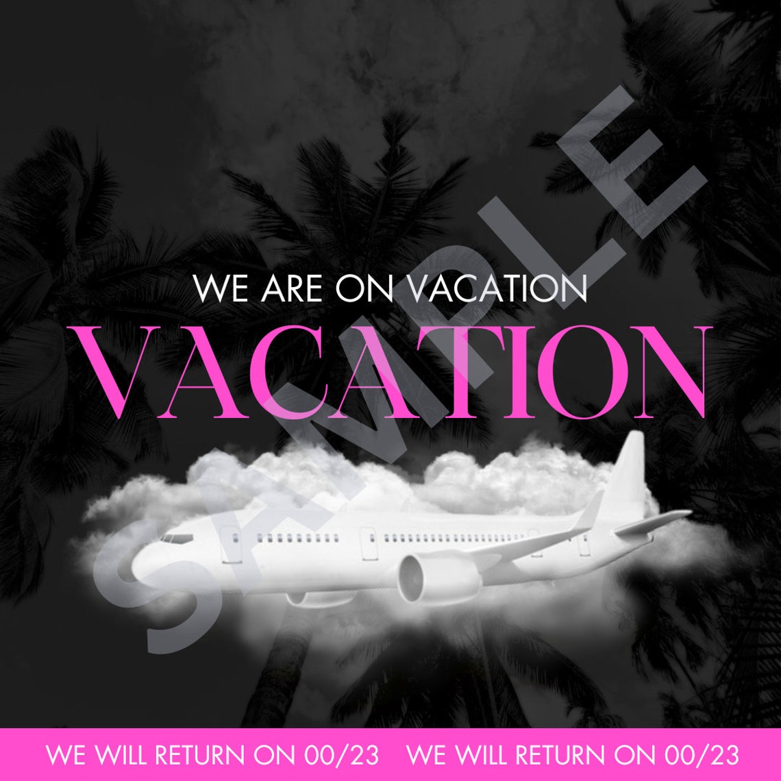We're on Vacation Template: Premade DIY Canva Design (digital Download ...