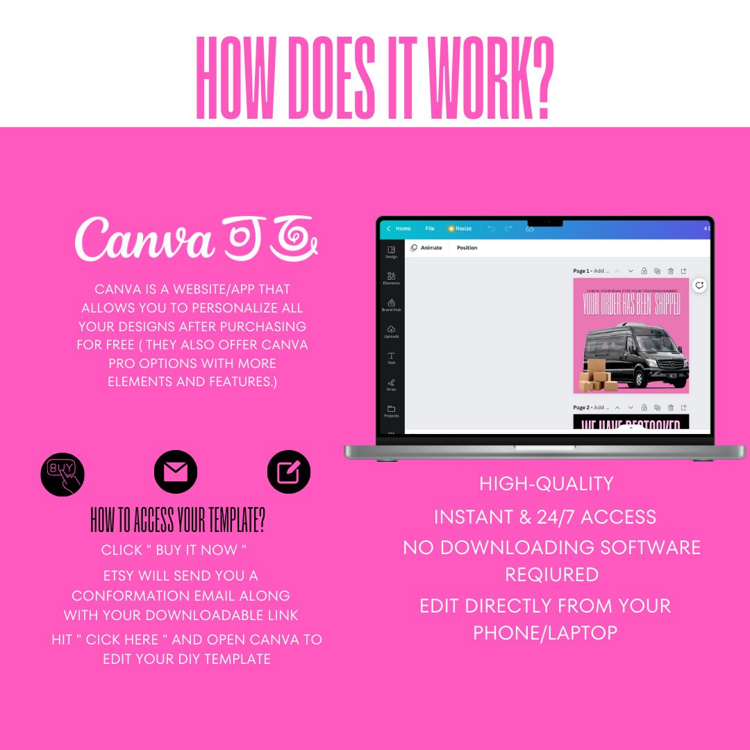 Pink Email Newsletter Flyer Template: Join Mailing List (canva Editable ...