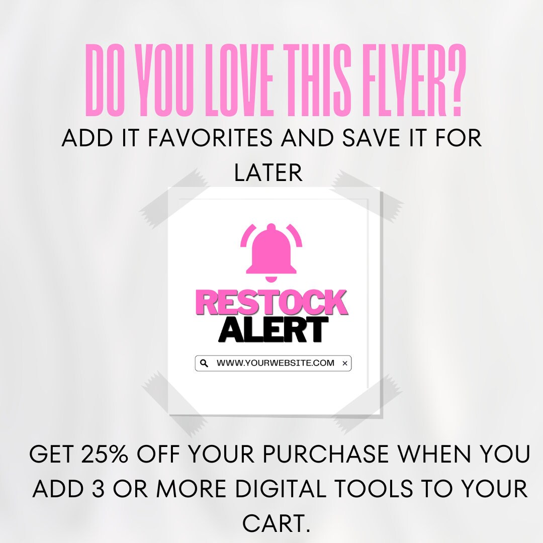 Pink Restock Alert Template: DIY Social Media Flyer (canva) - Etsy