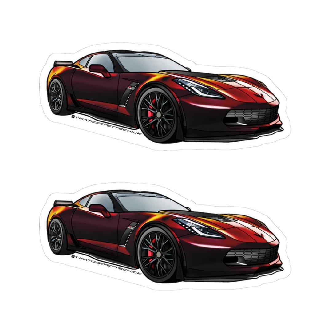 Corvette C7 Sticker, Madeira Red - Etsy