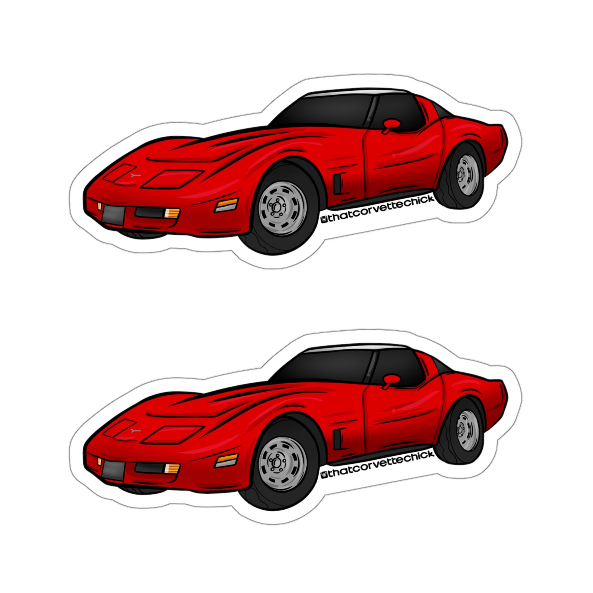 Corvette C3 Sticker, Red - Etsy