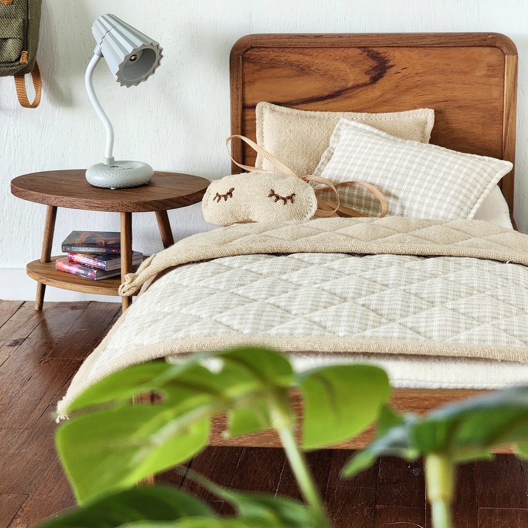 Dollhouse Furniture Miniature Bed Full Set 1/6 Scale ...