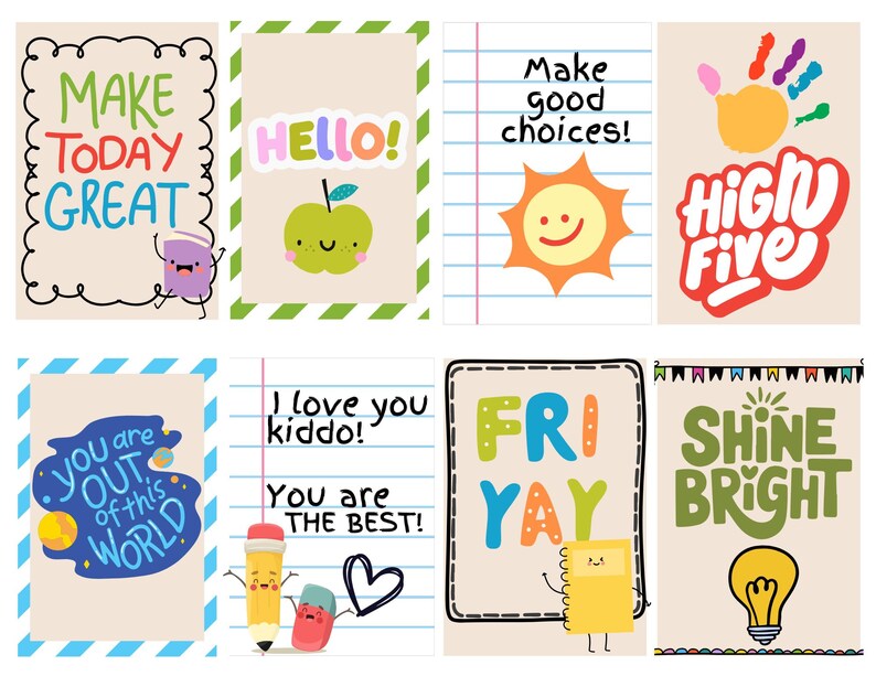 Elementary Lunch Box Notes - Etsy