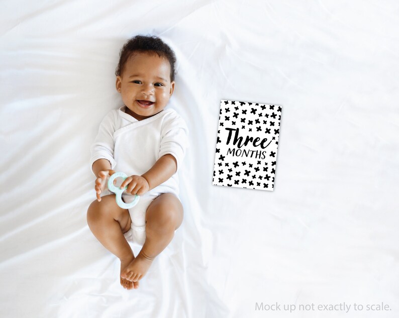 Milestone Cards • Baby Milestone Cards • Black and White • Baby Boy ...