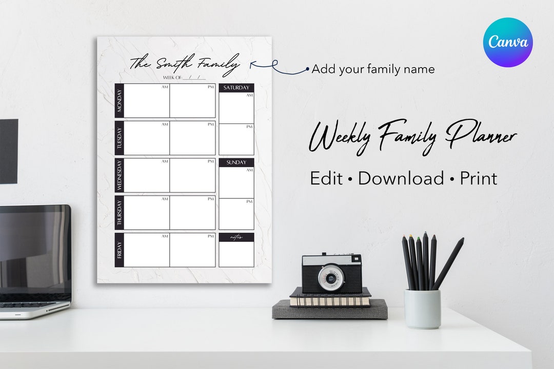 Weekly Planner | Family Planner | Work Planner | Daily Planner ...