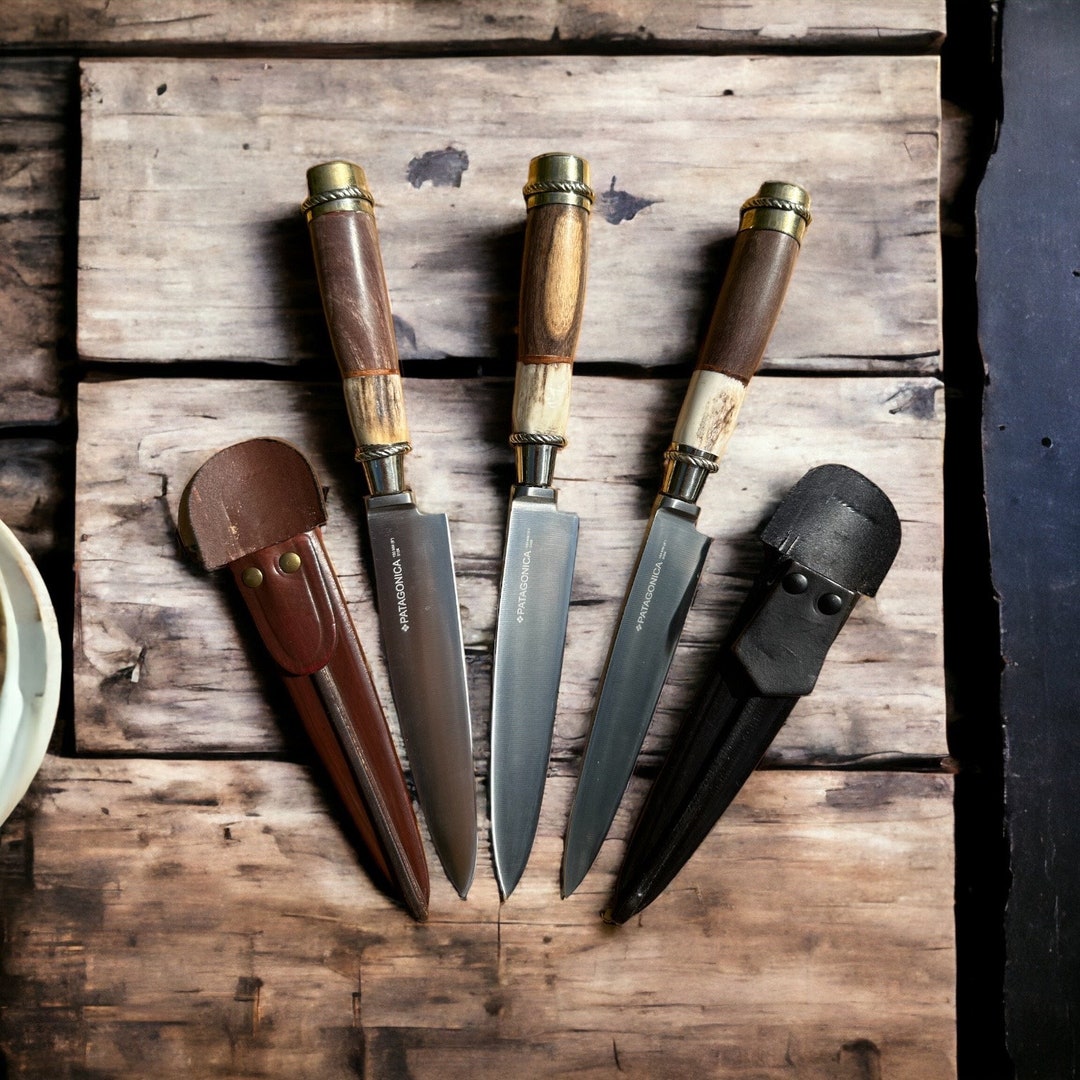 Handcrafted Premium Chef Knife: Deer Horn, Wood & Nickel Silver Leather ...