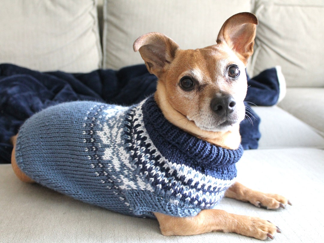 Dog Sweater PATTERN | Nordic Snowflakes Design | Knit Sweater With Fair ...