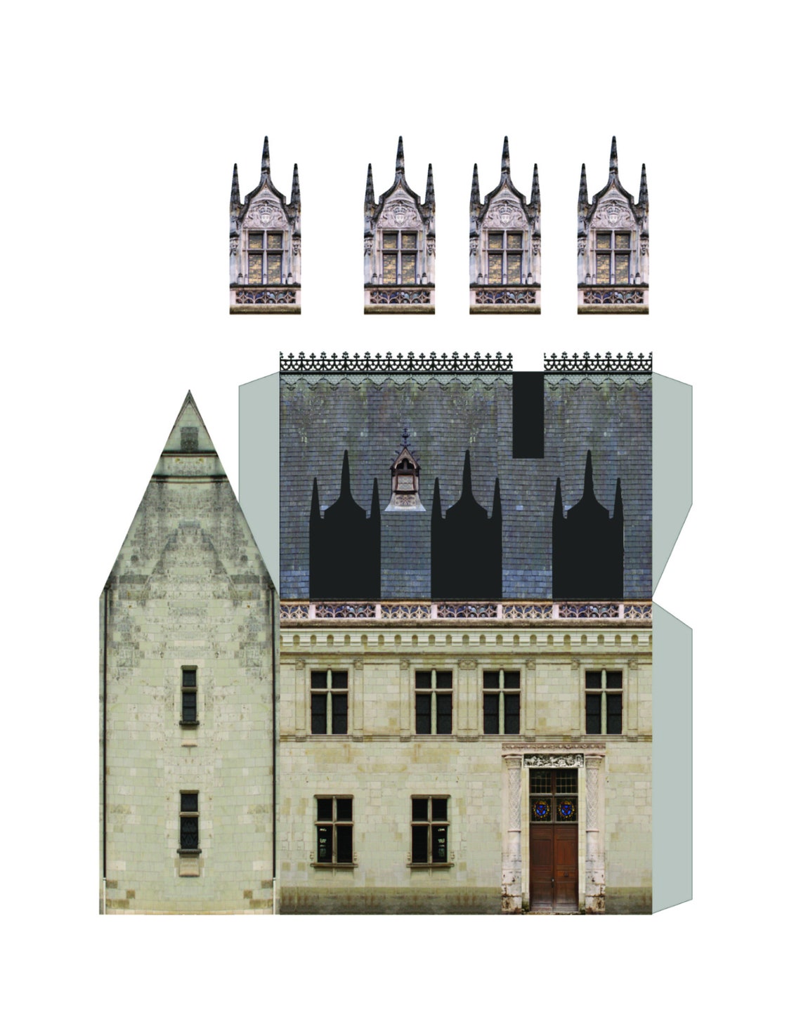 French Castle Paper Model Castle Printable Papercraft Loire France ...