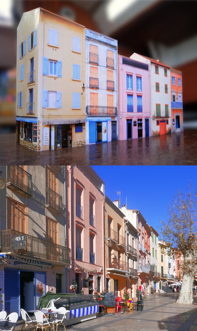 Paper House Miniatures of Famous Mediterranean Sea Village of Collioure ...
