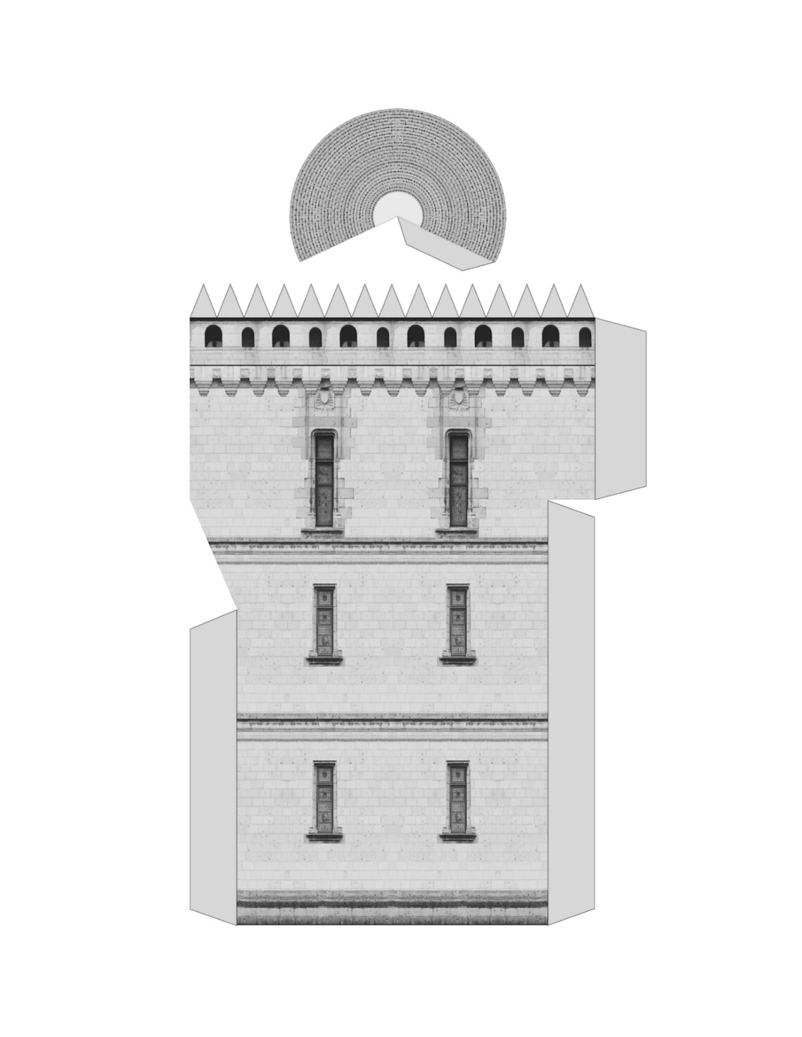 French Castle Paper Model Castle Printable Papercraft Loire France ...
