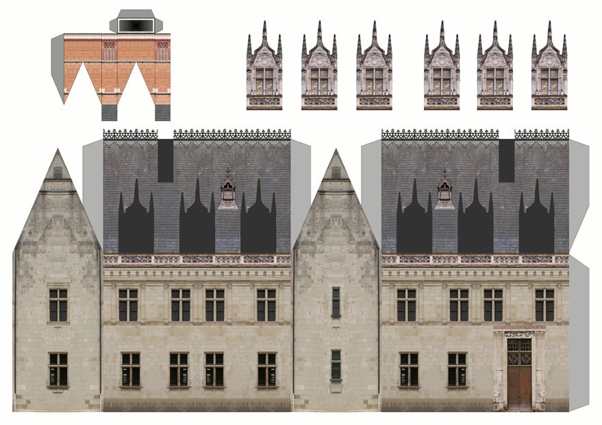 French Castle Paper Model, Paris Architecture, Europe Paper Houses ...