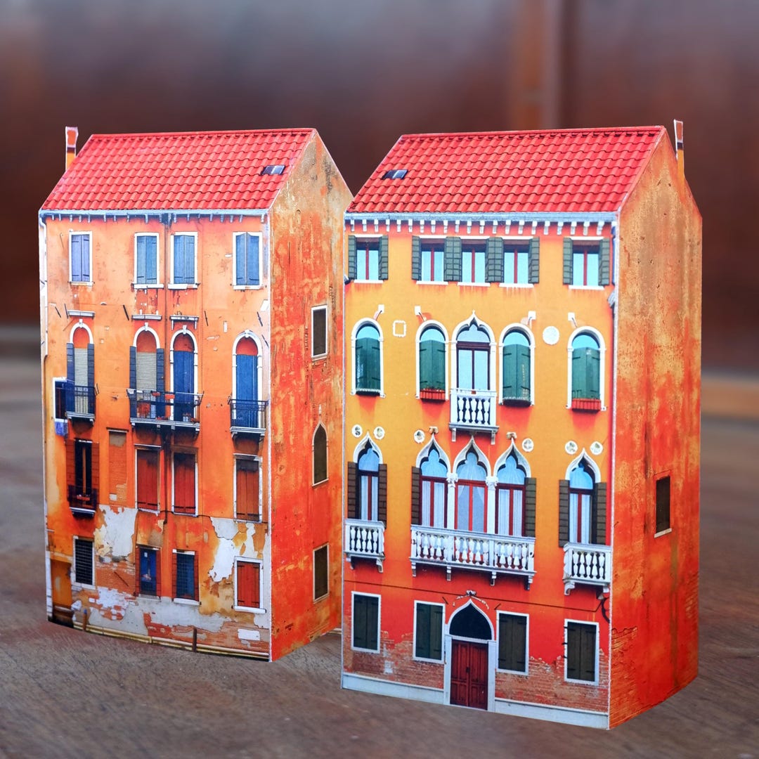 DIY Printable Colorful Paper House Kit – Venice Italy Easy Paper ...