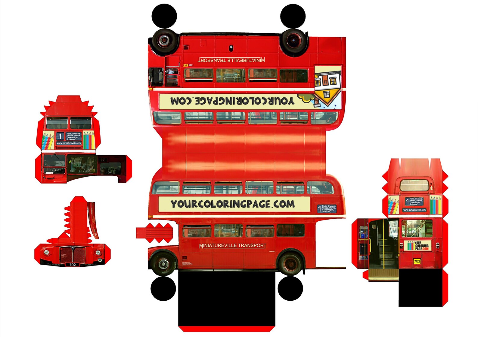 Routemaster Bus & Citroën Cube Paper Models – Advanced Llevel (digital ...