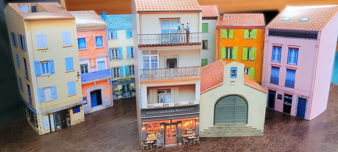 Paper House Miniatures of Famous Mediterranean Sea Village of Collioure ...