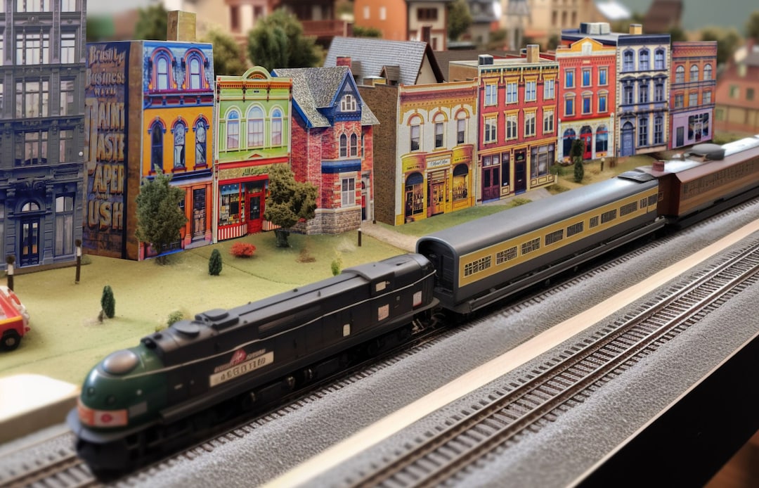 Train Set Scenery USA Paper Models Miniature Paper Houses Realistic ...
