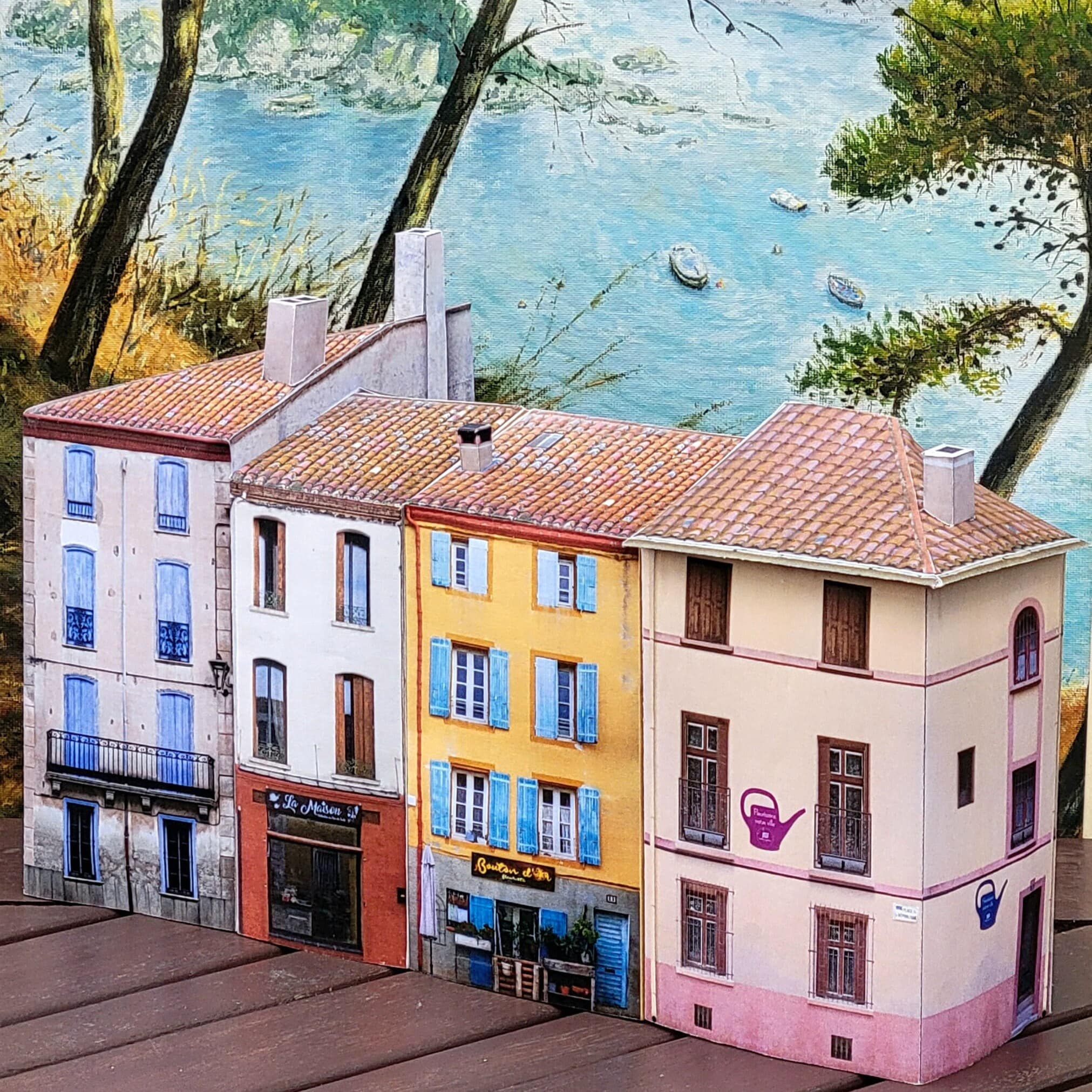 Papercraft & Coloring Kit: French Mediterranean Village Paper Houses ...