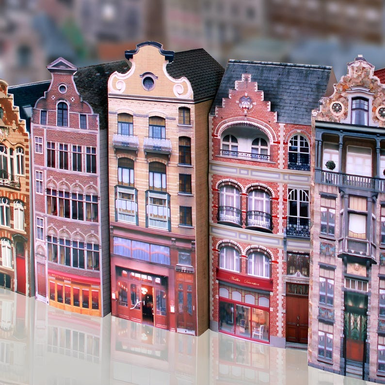 9 9 18 Paper Models & Matching Coloring Pages From Brussels, Belgium to ...
