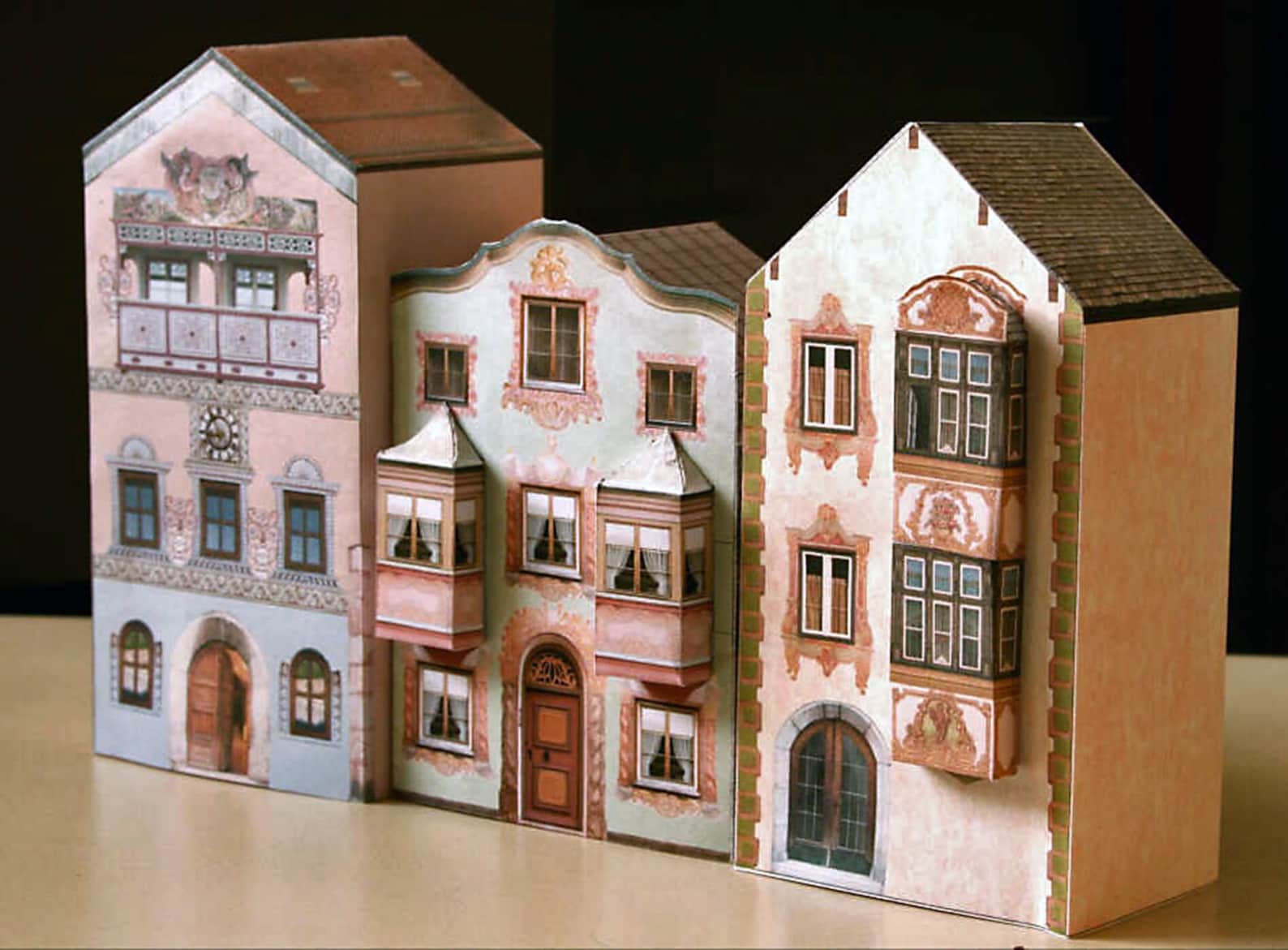 Papercraft & Coloring Kit: 6 Tyrolean Austrian Houses. Printable 3D ...