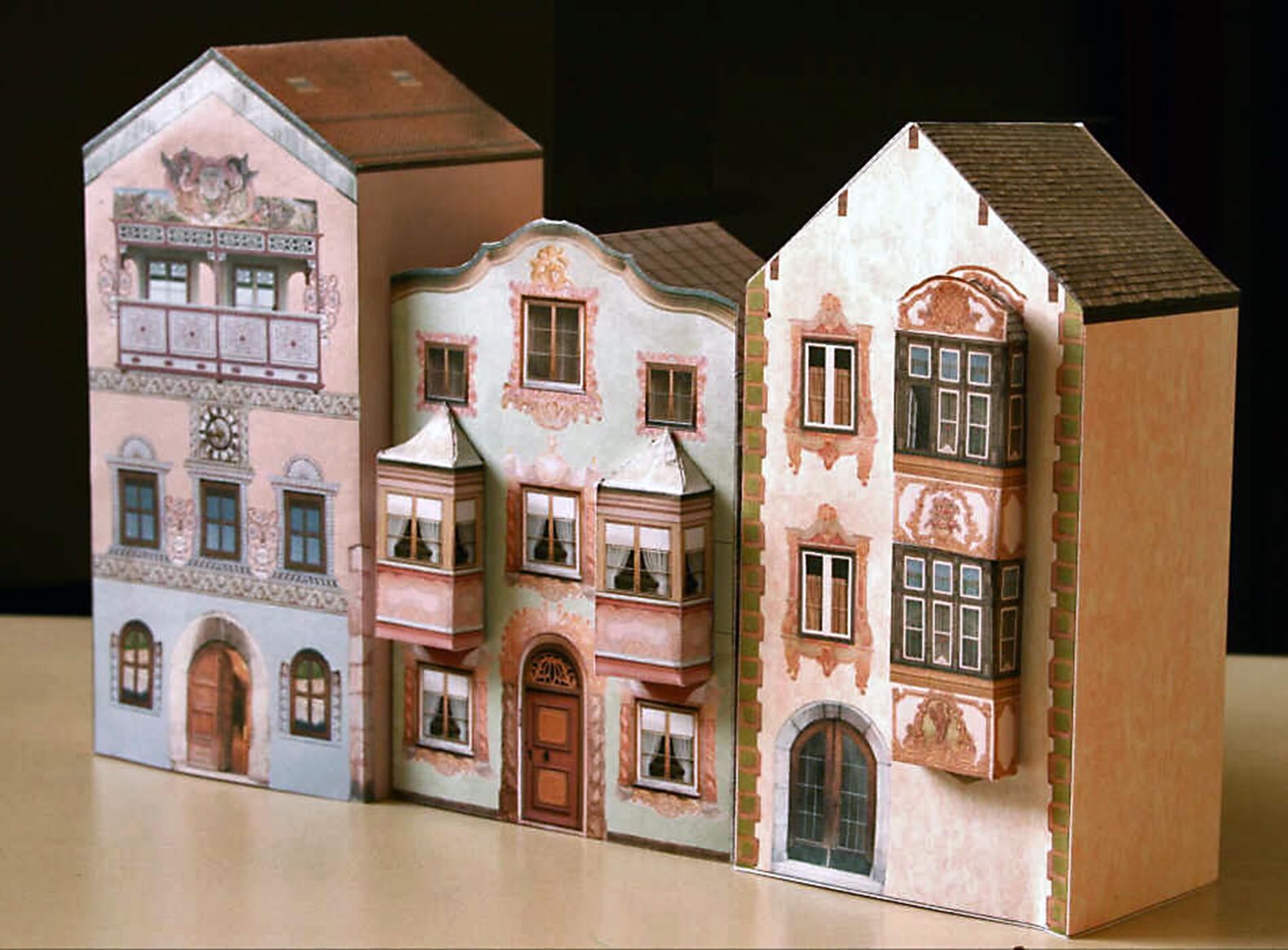 Tyrolean Paper Model Set of 3 Genuine and Photo Realistic Houses ...