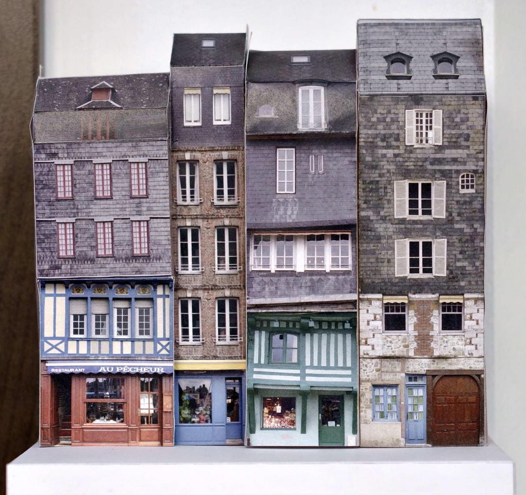 Printable Paper Models - Honfleur, Normandy. the Harbour Paper Houses ...