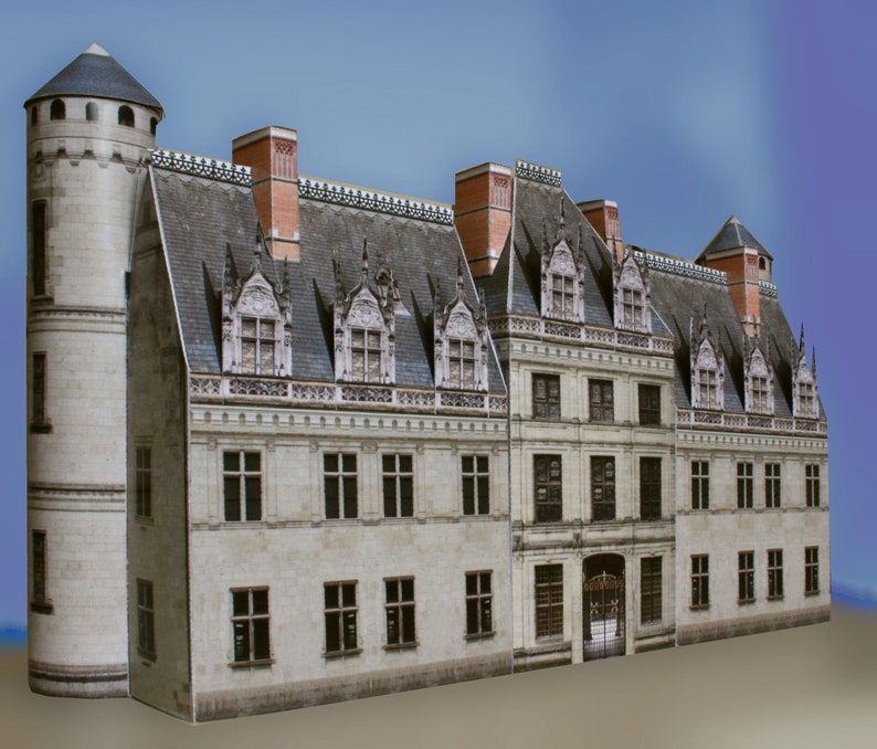 French Castle Paper Model - Castle Printable Papercraft - Loire France ...