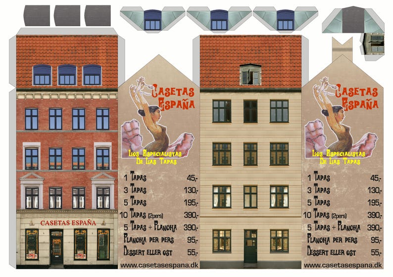 Papercraft Kit of 10 Copenhagen, Denmark Houses, PDF Templates to Print ...