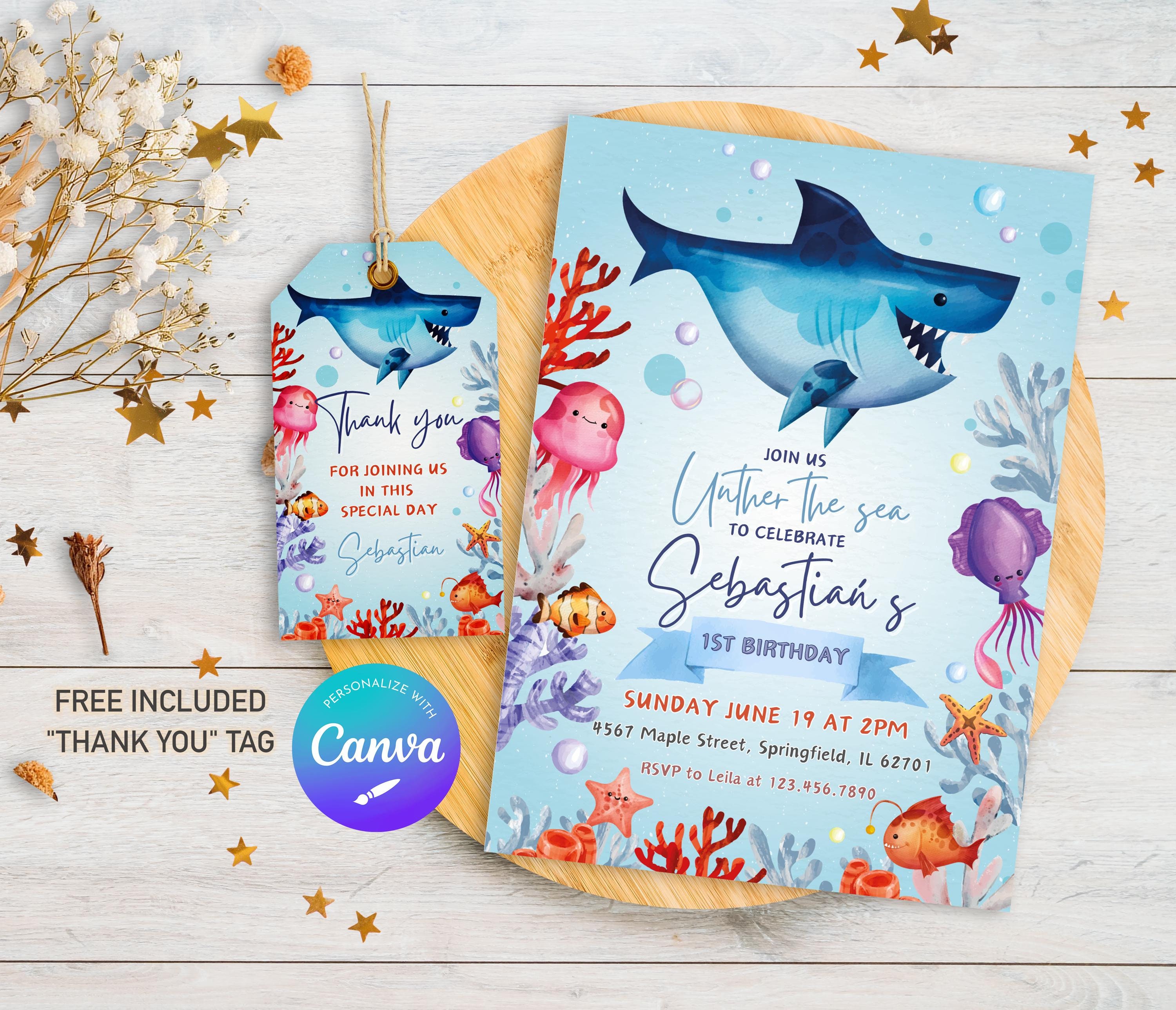 Editable Under the Sea Birthday Invitation, Editable Ocean Animal Party ...