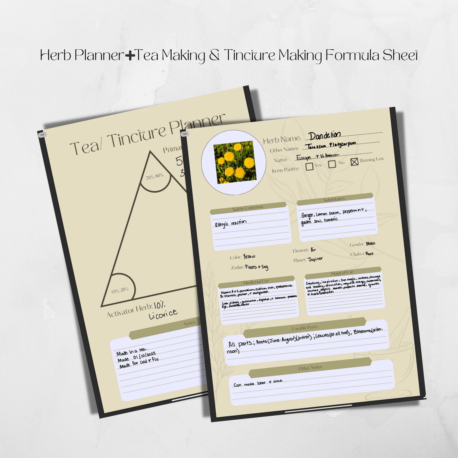 Herb Journal Pages, Book Journal Digital, Plant Journal Printable ...