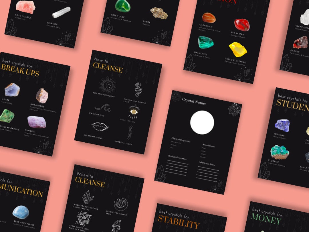 Crystal Magic Book of Shadows Printable Journal Pages for Grimoire ...