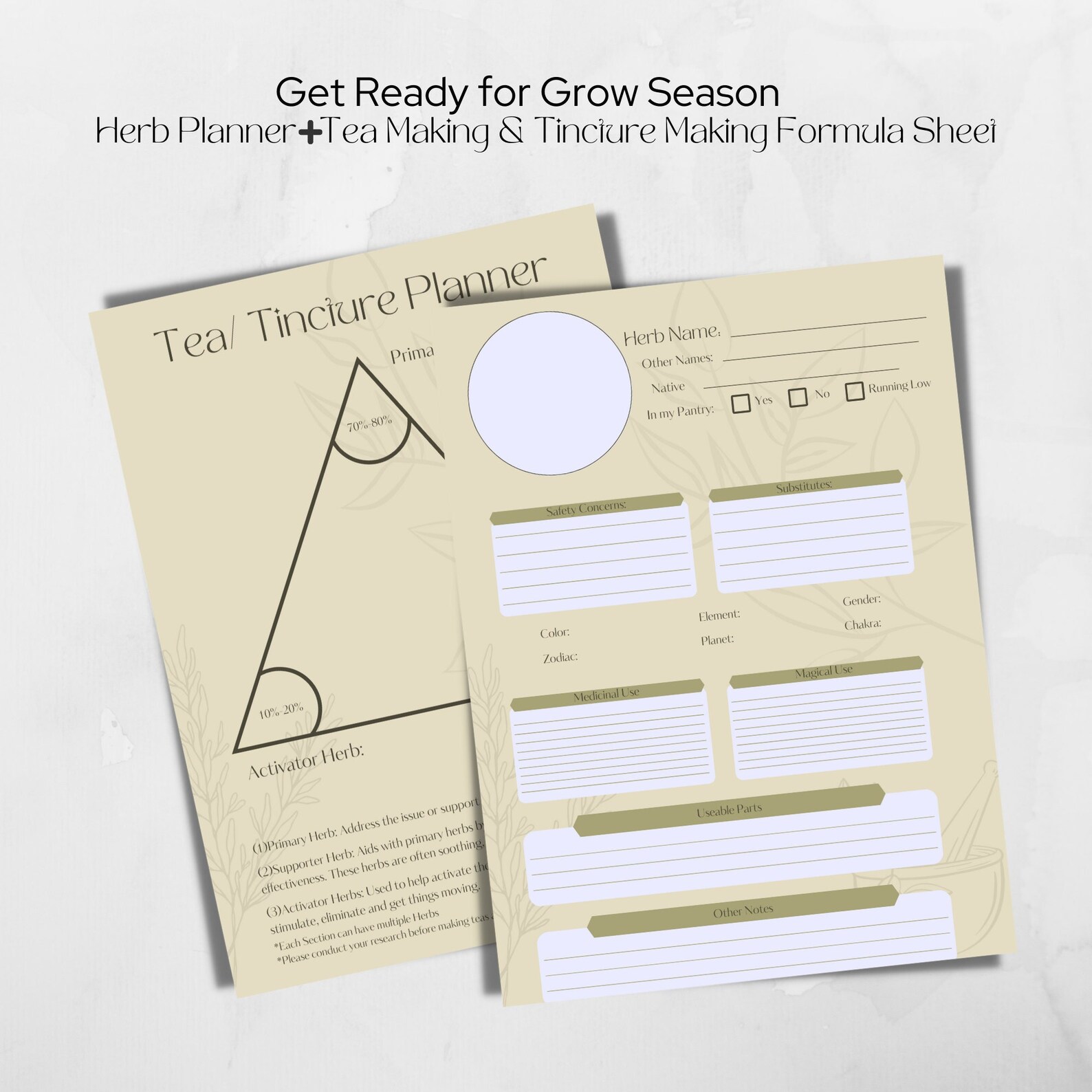 Herb Journal Pages, Book Journal Digital, Plant Journal Printable ...