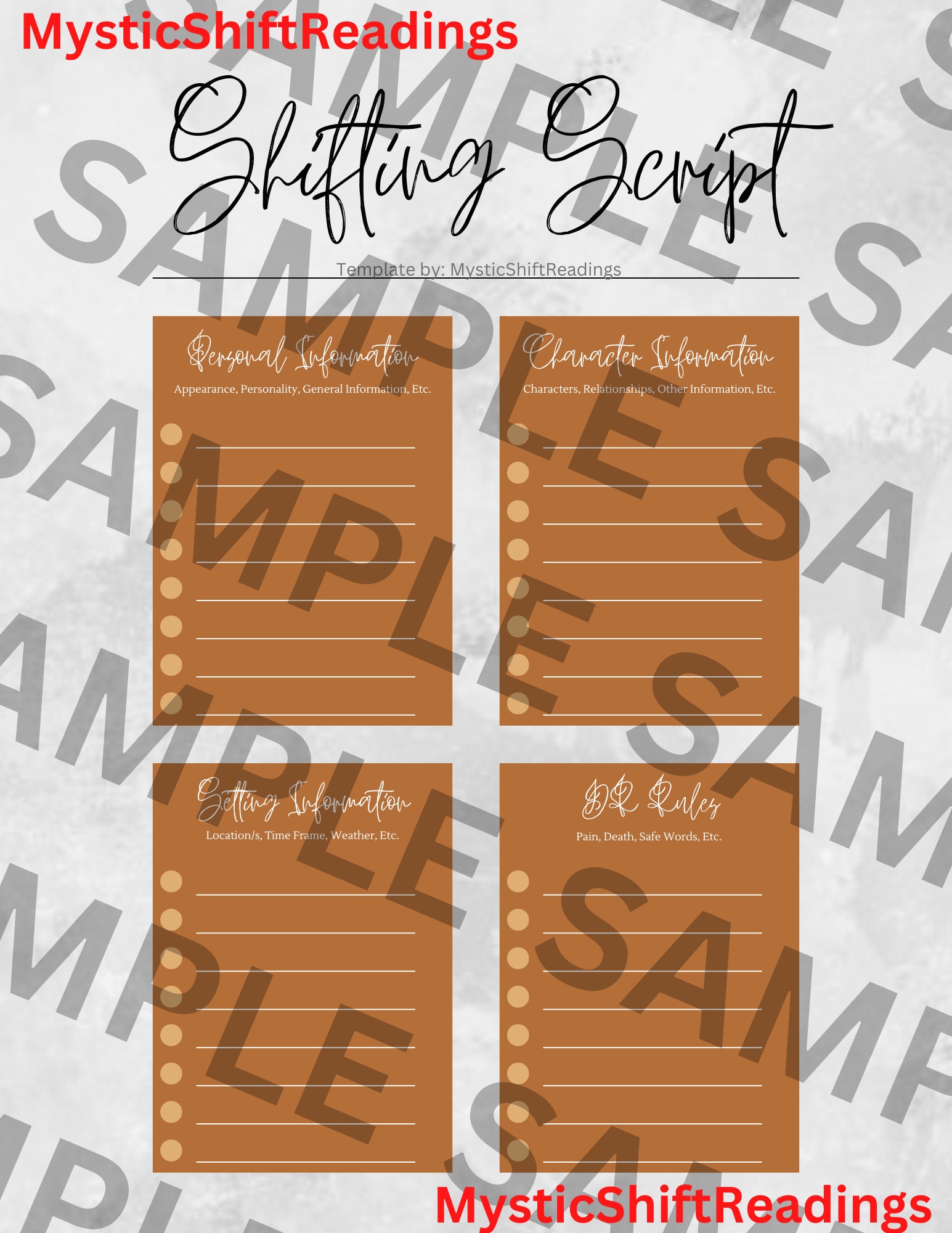 BROAD Shifting Script Digital Download Printable, Desired Reality ...