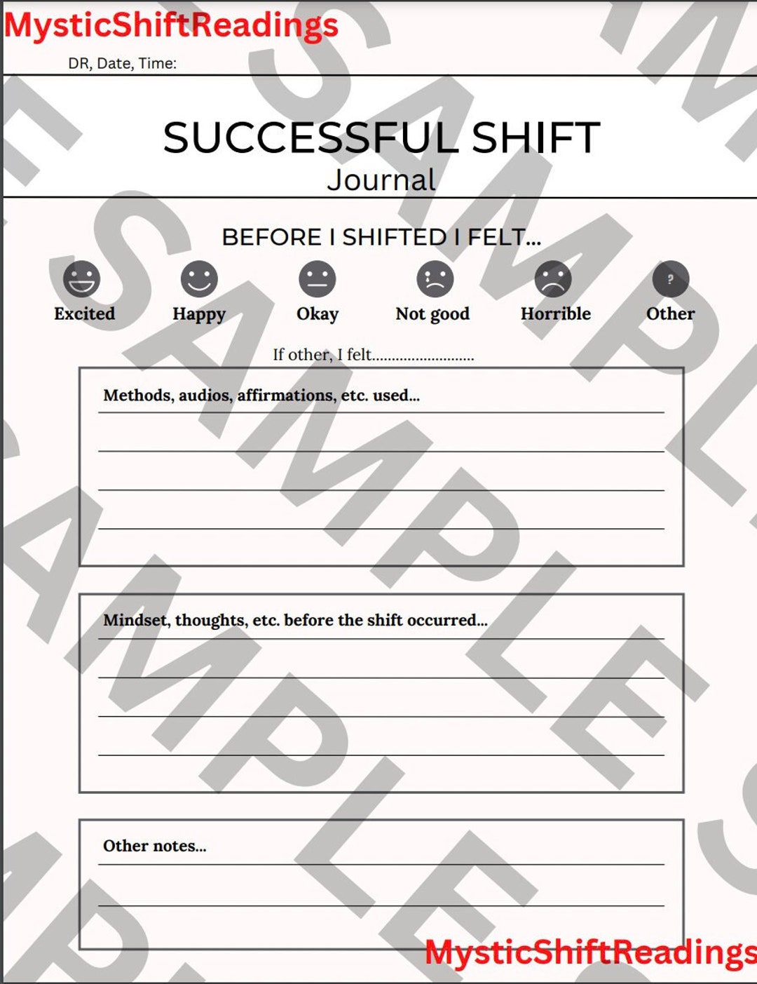 Successful Shifting Journal Page, Digital Journal Page, Printable ...