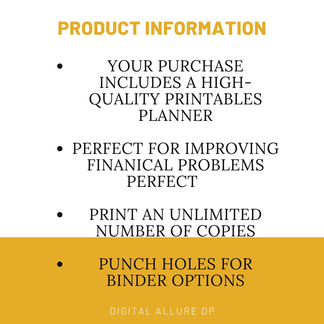 Financial Planner | Printable, Digital PDF | Money Management ...