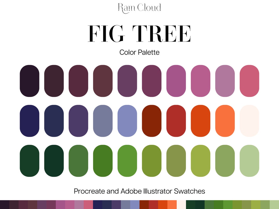 Fig Tree Color Palette Procreate .swatches Adobe Illustrator - Etsy
