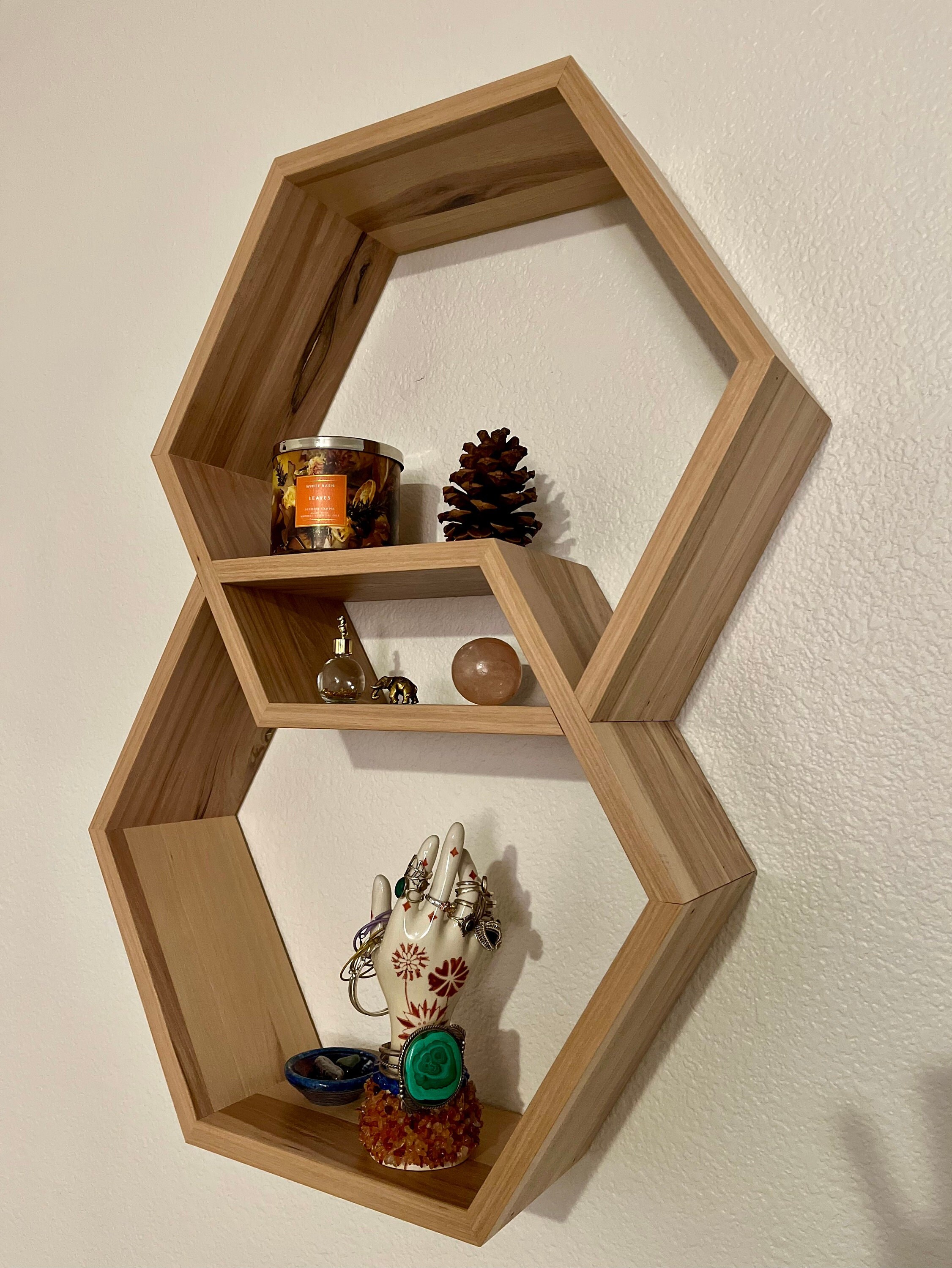 Custom Handmade Hexagon Floating Shelf - Etsy