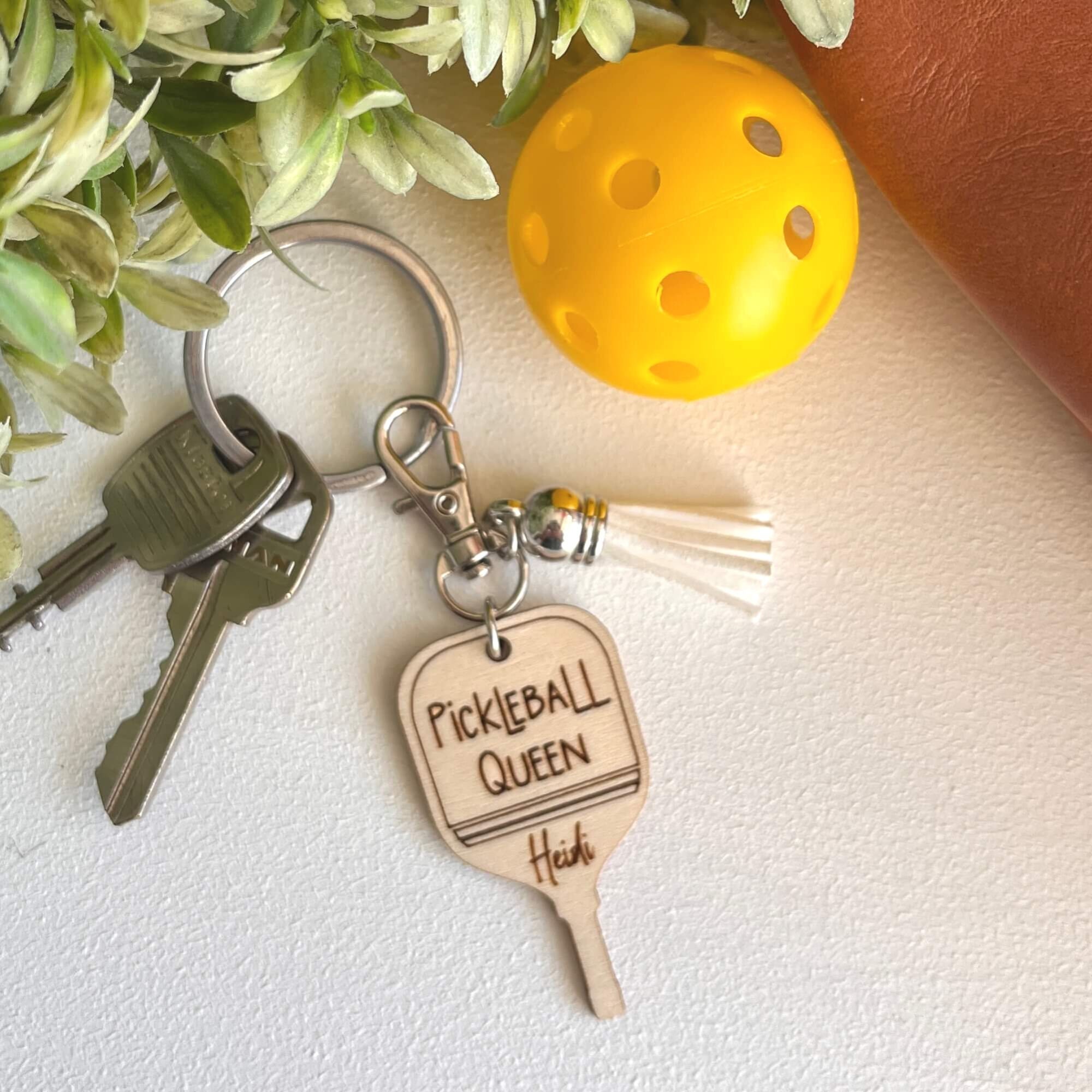 Engraved Pickleball Keychain Pickleball Queen - Etsy