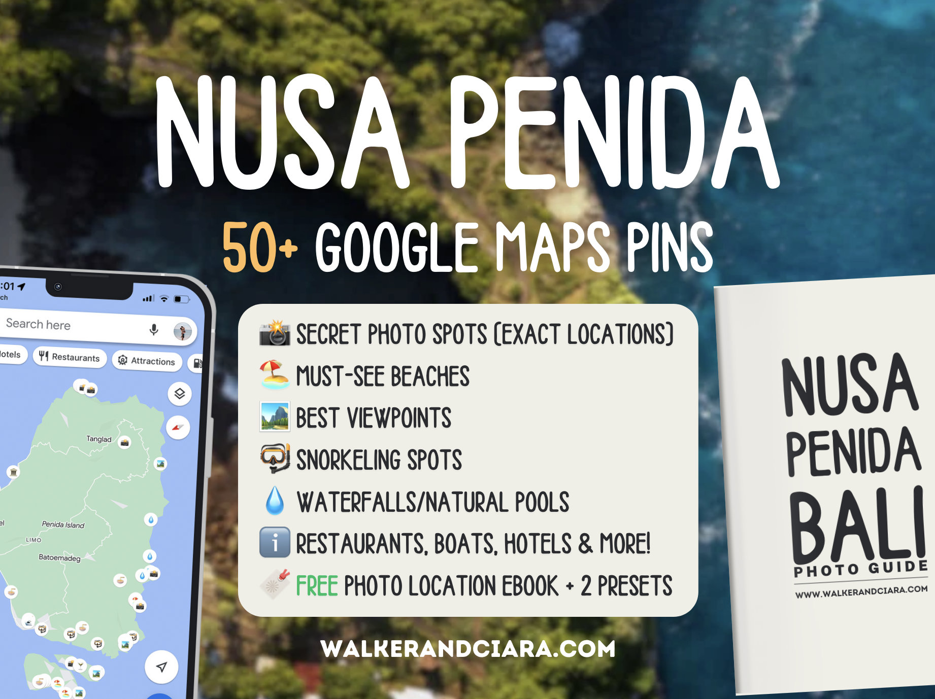 Nusa Penida Bali Google Maps Travel Guide Bundle (50+ Google Maps Pins ...