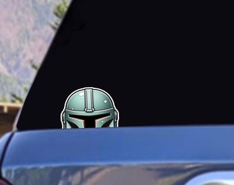 Peeking Baby Yoda Window Vinyl Decal the Mandalorian Star Wars Die Cut ...