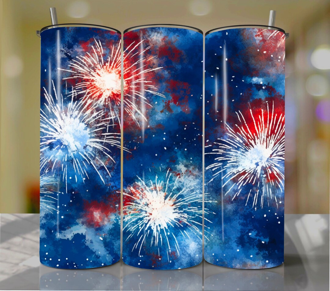 Red White and Blue Fireworks Design Summer 4th of July Independence Day ...