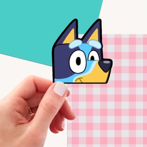 Bluey Angry Muffin Family Window Peeker Stickers Funny Decal - Etsy