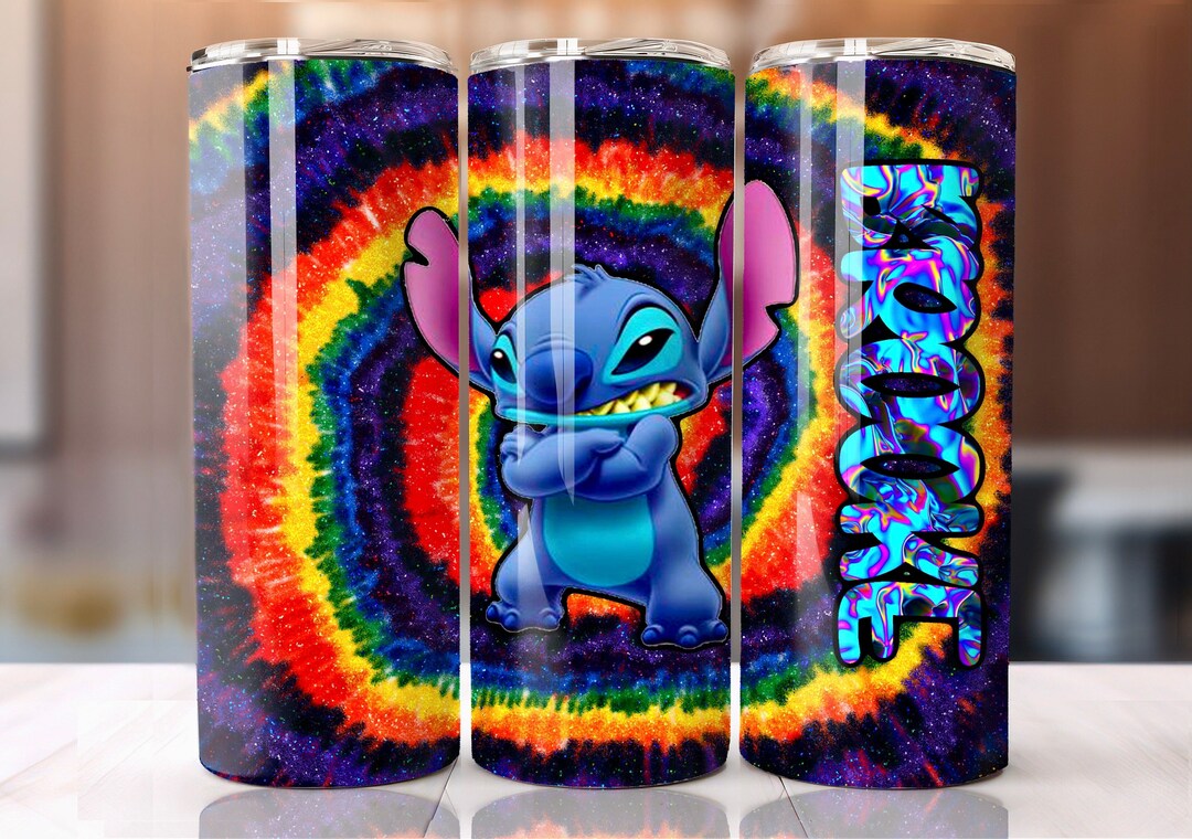 Stitch Rainbow Glitter Tie Dye Design 20oz Tumbler - Etsy