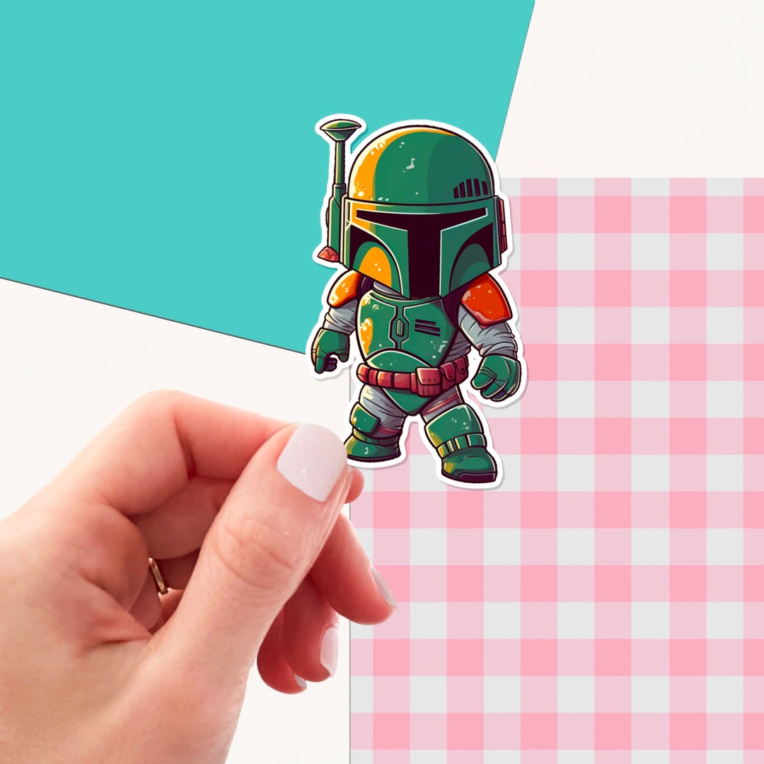 Boba Fett Sticker Water Resistant Water Bottle Laptop Sticker 3x3 - Etsy