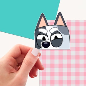 Bluey Heeler Angry Muffin Family Window Peeker Stickers - Etsy